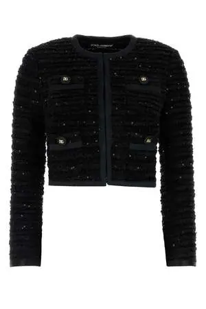 Dolce & Gabbana Tweed Blazer - Black