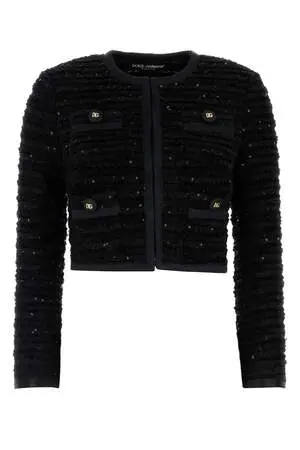 Dolce & Gabbana Tweed Blazer - Black
