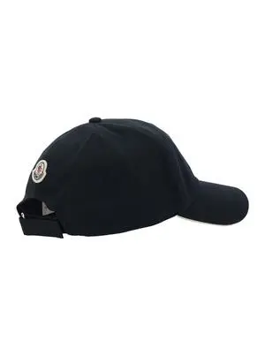 Moncler Logo Lettering Baseball Cap - Black