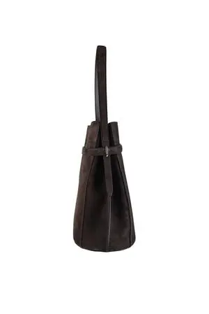 TOTEME Belted Suede Bucket Bag - Brown