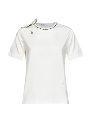 Burberry Check-trimmed Cotton T-shirt - Multicolor