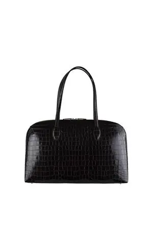 TOTEME Croco-embossed Zip-up Tote Bag - Brown