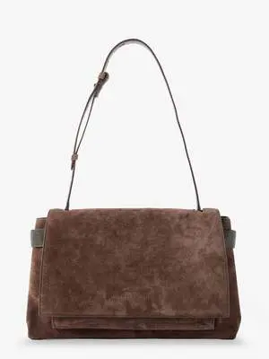 Brunello Cucinelli Suede Crossbody Bag With Monili Details - Multicolor