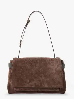 Brunello Cucinelli Suede Crossbody Bag With Monili Details - Multicolor