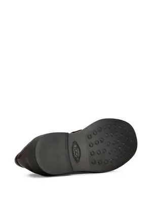 TOD'S Leather Loafers With Metal Bar - Red