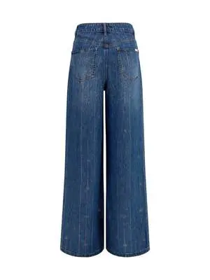 SELF-PORTRAIT Crystal-striped Jeans