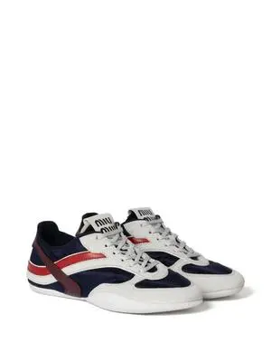 Miu Miu Gymnasium Technical Fabric And Suede Sneakers