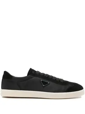 Prada Nylon Sneakers With Suede Inserts - Black