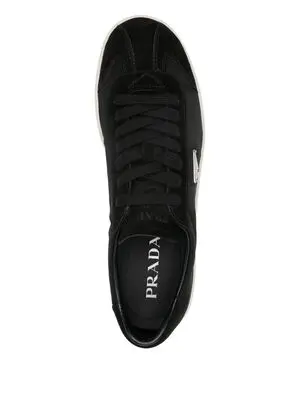 Prada Nylon Sneakers With Suede Inserts