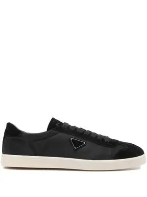 Prada Nylon Sneakers With Suede Inserts - Black