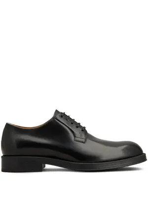TOD'S Almond Toe Leather Derby - Black