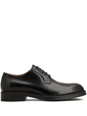 TOD'S Almond Toe Leather Derby - Black