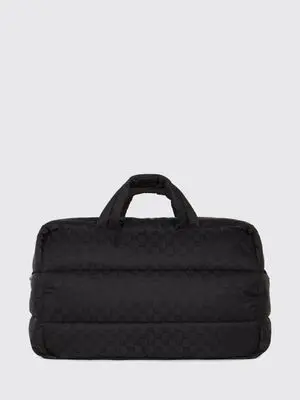 Gucci Nylon Travel Bag With Gg Monogram Pattern And Removable Strap - Black