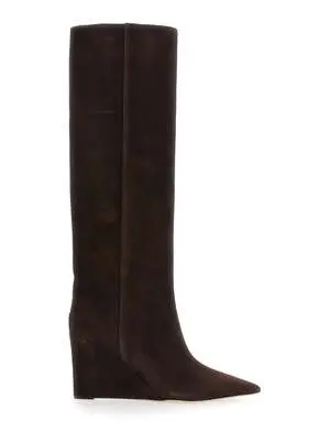 JIMMY CHOO Blake' Brown Knee-high Boots With High Wedge Heel In Leather For - Multicolor