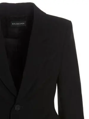Balenciaga Hourglass Wool Twill Single-breasted Blazer
