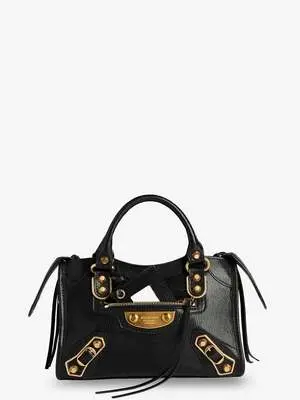 Balenciaga Le City Uptown Mini Leather Handbag - Black