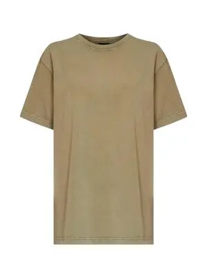 MUGLER Khaki Cotton Jersey Logo T-shirt - Multicolor