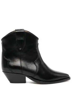 Isabel Marant Étoile Dewina Leather Cowboy Boots - Black