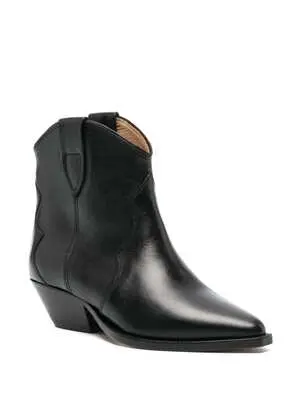Isabel Marant Étoile Dewina Leather Cowboy Boots - Black