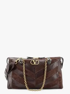 Valentino Garavani Panthea Suede And Leather Shoulder Bag - Multicolor