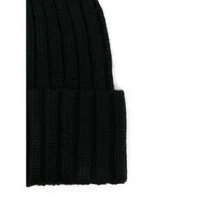 Moncler Virgin Wool Ribbed Beanie Hat