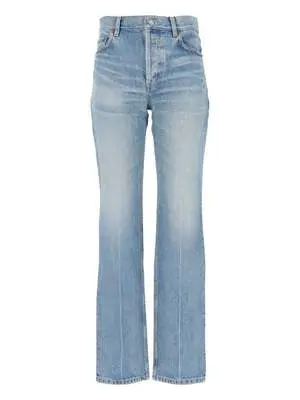 Saint Laurent Straight Jeans In Authentic Medium Denim - Blue