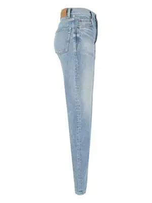 Saint Laurent Straight Jeans In Authentic Medium Denim
