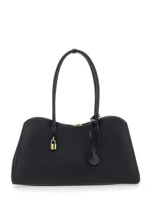 Stella McCartney Shoulder Bag 'ryder' With Two Top Handles And Lock Detail On The Front In Black Ecoleather For - Multicolor