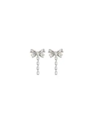 SELF-PORTRAIT Crystal Bow Drop Earrings