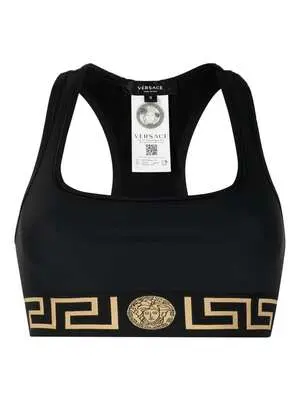 Versace Greca Border Racerback Bra - Black
