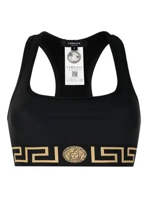 Versace Greca Border Racerback Bra - Black