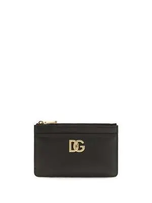 Dolce & Gabbana Leather Card Holder With Logo - Black