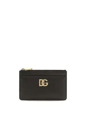 Dolce & Gabbana Leather Card Holder With Logo - Black