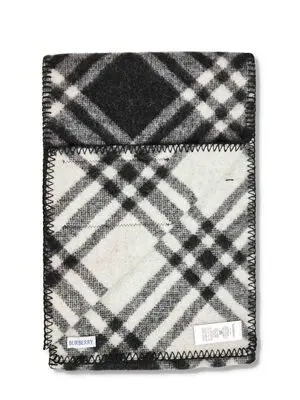 Burberry Black Check Wool Scarf