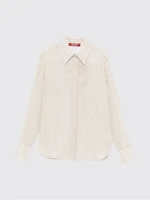 Max Mara Striped Silk Shirt - Brown