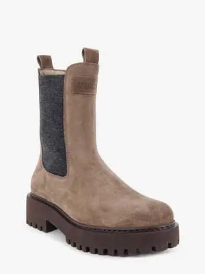 Brunello Cucinelli Suede Boots With Precious Loop Detail