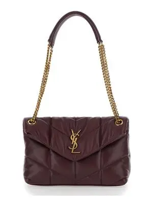 Saint Laurent Bordeaux Crossbody Bag With Sliding Chain Strap And Cassandre Plaque On Front In Quilted Leather For - Multicolor