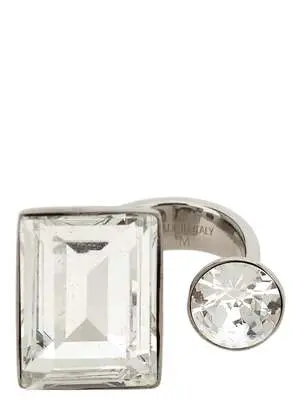 Dries Van Noten Crystal Open Band Ring - Silver