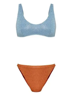 Oseree Two-tone Metallic Lurex Bikini - Multicolor