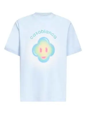 Casablanca Light Blue Airbrush Smiley T-shirt - Multicolor