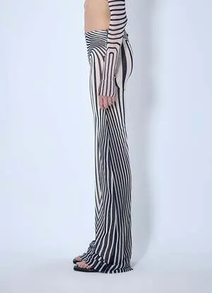 JEAN PAUL GAULTIER Morphing Stripes Flare Trousers