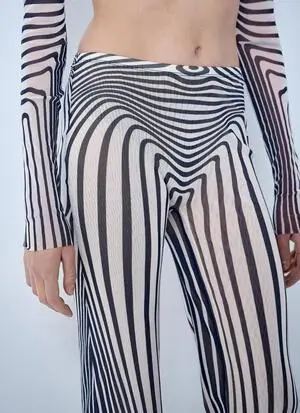 JEAN PAUL GAULTIER Morphing Stripes Flare Trousers