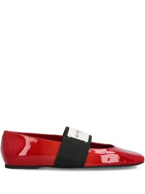 Givenchy Sliced Square Ballerinas In Patent Leather - Red