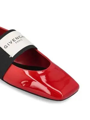 Givenchy Sliced Square Ballerinas In Patent Leather
