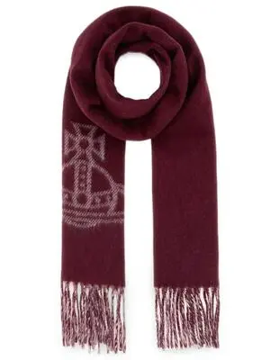 VIVIENNE WESTWOOD Double Face Wool Scarf - Red