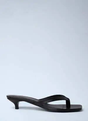 TOTEME Flip Flop Kitten Heels - Black