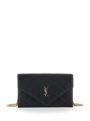 Saint Laurent Saint Laurent Women Black Crossbody Bag With Chain Strap And Cassandre Plaque On The Front In Quilted Leather For Women Multicolor