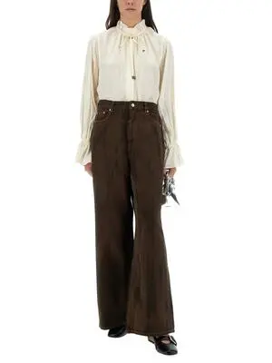 GANNI Baggy Pants - Brown