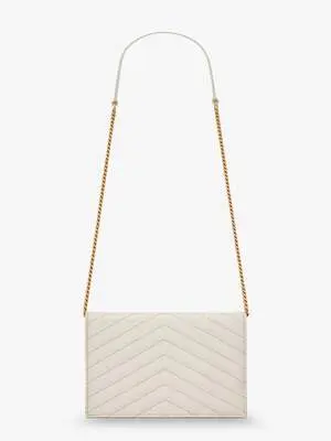 Saint Laurent Envelope Leather Crossbody Bag
