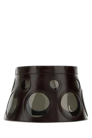 Prada Calf Leather Hat - Brown